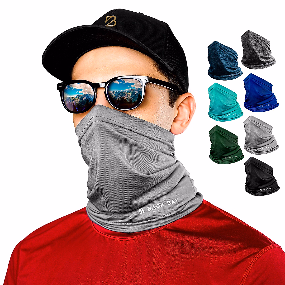 Back Bay Cooling Summer Neck Gaiter with UPF30 UV Sun Protection, Breathable Workout Gator Face Mask