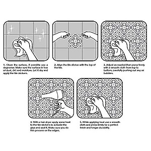 25 PCS Mandala Style Tile Sticker, 4x4 Inch(10x10cm) Traditional DIY Murals, Tile Waterproof Oil Proof Removable Decals for Bathroom & Kitchen Backsplash Oil Proof Wall Stickers (MTL-01)