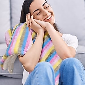 UNOWIX Electric Heating Pad for Back/Waist/Abdomen/Shoulder/Neck Pain and Cramps Relief - 12 Heat Levels, 8 Timers,Cute Plush Heat Pad, Holiday Gifts for Girls, Machine Washable-Rainbow-F(12" x 24")