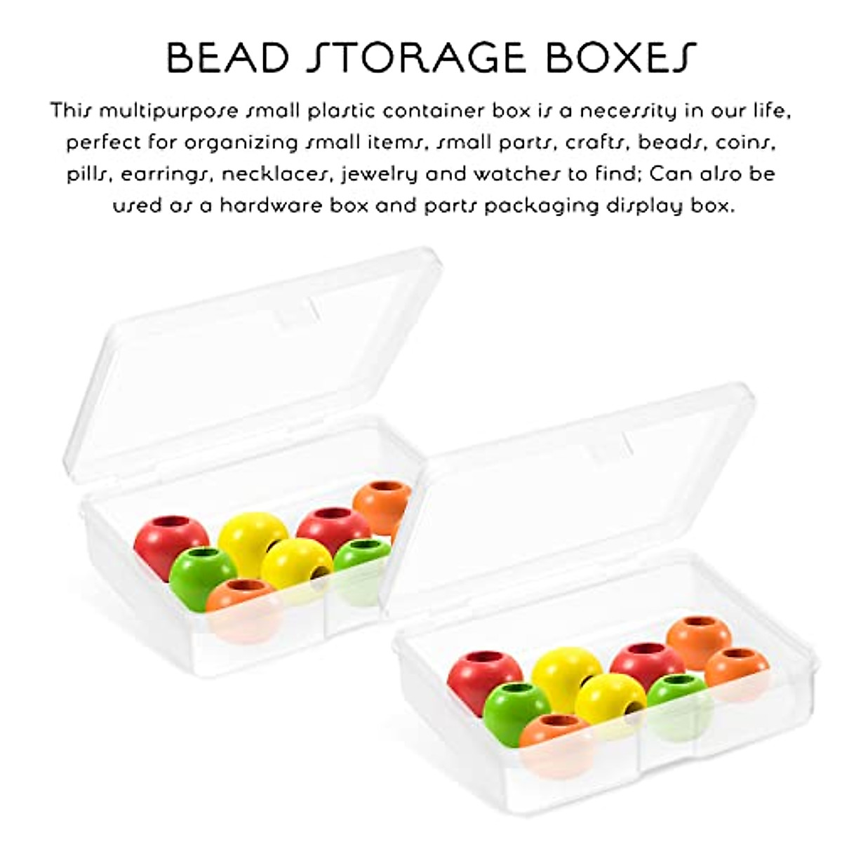 24Pcs Plastic Bead Storage Containers Mini Beads Box Cases Small Items Storage Cases