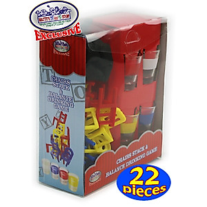 Matty's Toy Stop Drunken Chairs Deluxe Chairs Stack & Balance Drinking Game with Exclusive Storage Bag