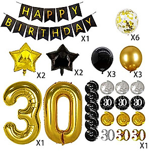 30th Birthday Decorations for Men Women 30th Birthday Party Decor 30 Years Old Birthday Decorations Balloons Over The Hill Party Supplies 30th