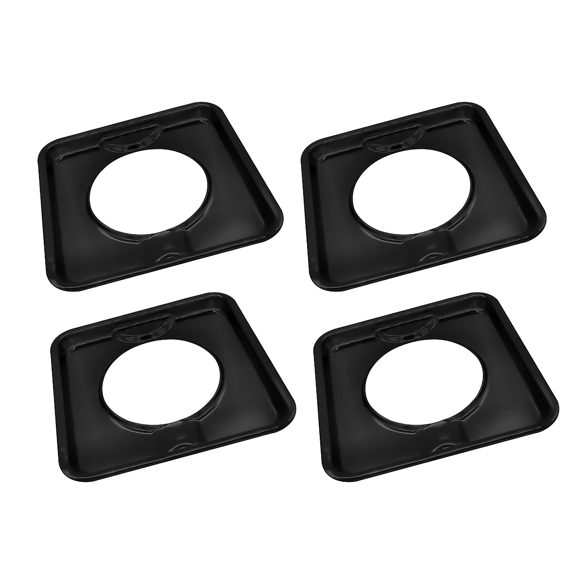 Amazinpure SGP-400 4 Pack Replacement Black Porcelain Square 7.75" x 7.75" Gas Range Drip Pan Replaces 786333 PS11744751 WP786333 AP6011553