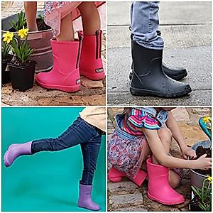 totes Toddler's Everywear Charley Tall Rain Boot, Lightweight, Easy-On, Waterproof, Black, 11-12T