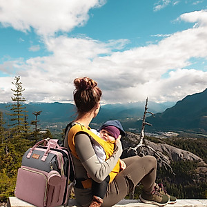 WOOMADA Baby Diaper Bag Backpack with Changing Station & Organizing Pouches for Baby Girl (pink2)