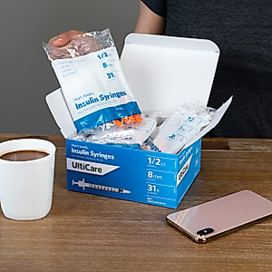 UltiCare Insulin Syringes 1/2 mL - 31G x 8mm 100 Count Box