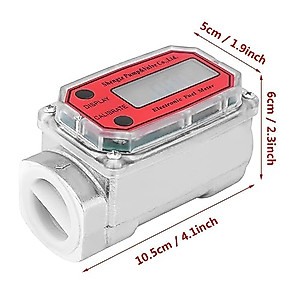 Flow Control Meter 1 Digital Flow Meter,Gas Oil Fuel Flowmeter,Pump Flow Meter Fuel Flow Meter,High Accuracy,for Kerosene, Gasoline Used in Petroleum,Food, Etc. (Color : Accessory 2, Siz