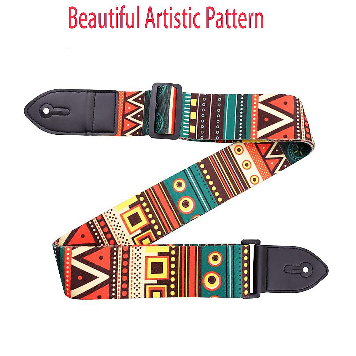 LAVILI Guitar Strap, Acoustic Guitar Strap, Electric Guitar Strap Includes 3 Pick.Adjustable Classical Guitar Strap leather&Polyester,Suitable For Bass, Electric & Acoustic Guitars Pack Of 1