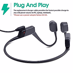 2 Pack-6FT Charging Cable for AfterShokz Aeropex AS800 & Shokz OpenRun Pro & OpenRun & OpenRun Mini & OpenComm Magnetic Charging Cable USB Charger Cable for AfterShokz Aeropex Headphones Charger Cords