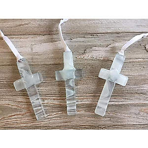 Handmade in USA Glass Cross With Sentiment - Perfect Baby Dedication Gift/Keepsake