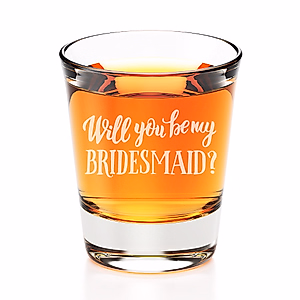 Will You Be My Bridesmaid Engraved Fluted Shot Glass