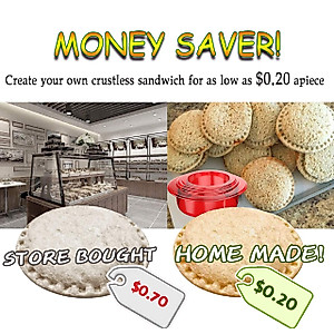 Sandwich cutter and sealer Set Uncrustables Sandwich Cookie Bread Pancake Maker Perfect for Kids Lunchbox and Bento Box (RED) …