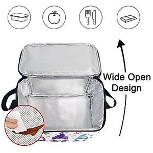 ZZXXB Gnome with Stars Insulated Lunch Bag Cooler Reusable Lunch Box School Office Travel Picnic Tote Bag for Women Men Kids