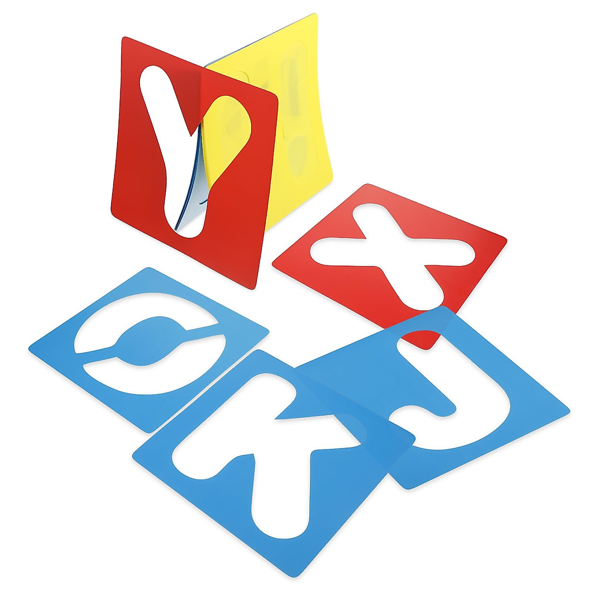 TecUnite 26 Pieces Alphabet Stencils Set Plastic Letter Stencils for Painting Learning, DIY Craft Decoration (10 x 10 Inches)