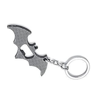 ARFUKA Bottle Opener Keychain Bat Shaped Soda Beer Bottle Opener Keyring Beverage Bottle Opener Key Ring for Women and Men Gift Silver