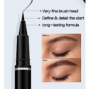 Easilydays Ultra-Fine Felt-Tip Liquid Eyeliner Pen, Waterproof 5 Colors Wild Water Eyebrow Pencil, Highly Pigmented Intense Color, Glides on Smoothly, Longlasting Smudge-Proof Women Eye Makeup (02)