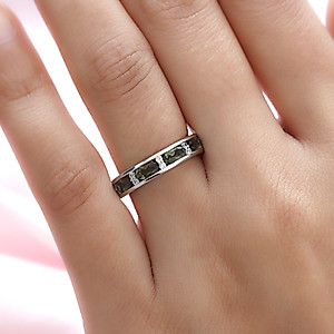 Shop LC Moldavite Zircon Eternity Ring 925 Sterling Silver Wedding Band for Women Jewelry Bridesmaid Gifts for Women Size 10 Ct 0.8 Birthday Gifts