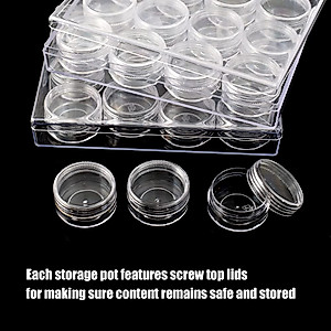 VIOCIWUO Clear Plastic Bead Storage Containers Round 12 Grids Transparent Organizer Jars for Diamond Pigments Glitters Cosmetics Sample Jar (2 Pack)