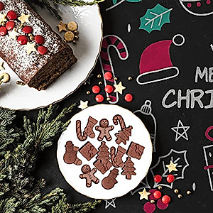 6Pcs Christmas Silicone Molds Chocolate and Candy Molds Set Santa Clause Snowman Christmas Tree Presents Gingerbread Star Candy Cane Molds Baking Molds for Cake Toppers,Ice Cubes,Jello for Party Decor