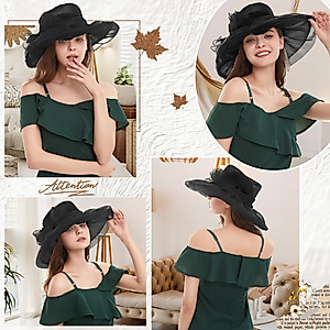 Century Star Kentucky Derby Fascinator Hats for Women 2024 Floral Tea Party Bridal Church Wedding Headwear Black One Size