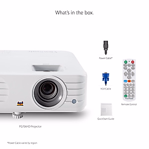 ViewSonic PG706HD 4000 Lumens Full HD 1080p Projector with RJ45 Lan Control Vertical Keystoning HDMI USB for Home and Office