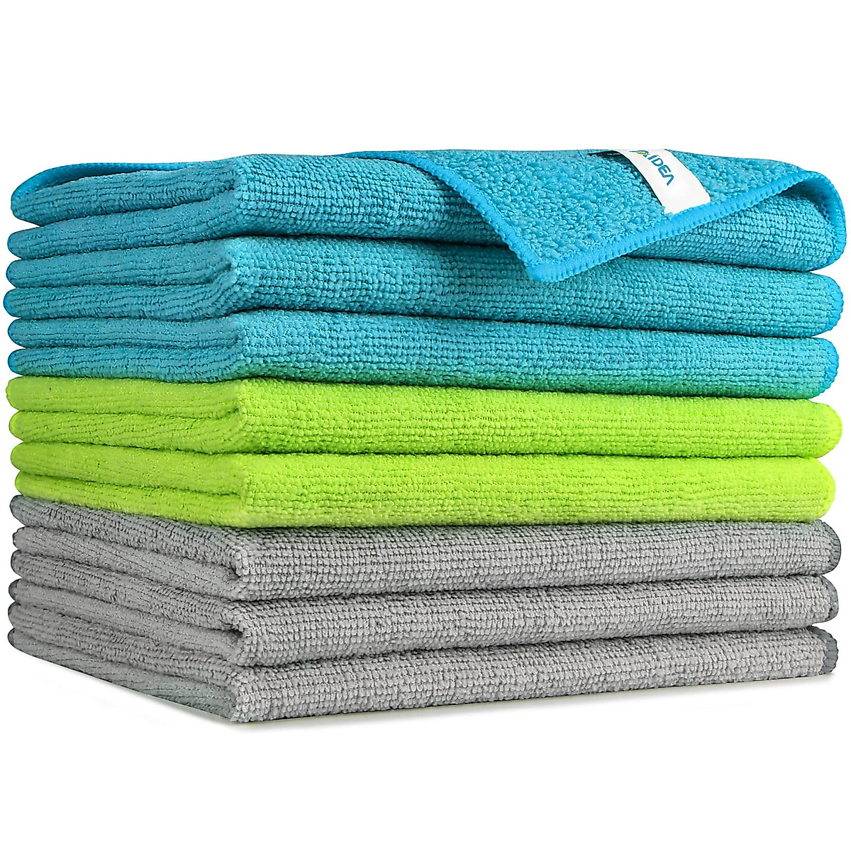 AIDEA Microfiber Cleaning Cloths-8PK, Softer Highly Absorbent, Lint Free Streak Free for House, Kitchen, Car, Window Gifts(12in.x16in.)—8PK