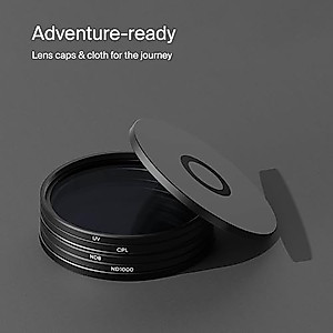 Urth 72mm 4-in-1 Lens Filter Kit (Plus+) - UV, CPL, Neutral Density ND8, ND1000, Multi-Coated Optical Glass, Ultra-Slim Camera Lens Filters
