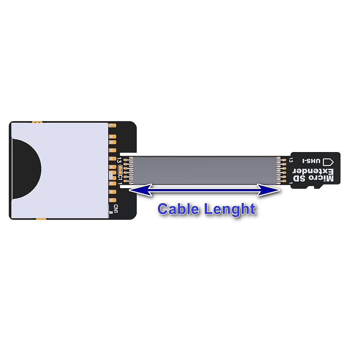 ADT-Link SD toSDHC SDXC UHS-I SD Card Extender Cable TF Memory Card Extension Card high-Speed Transmission Extension Flat Cable. (3cm, B11SF)