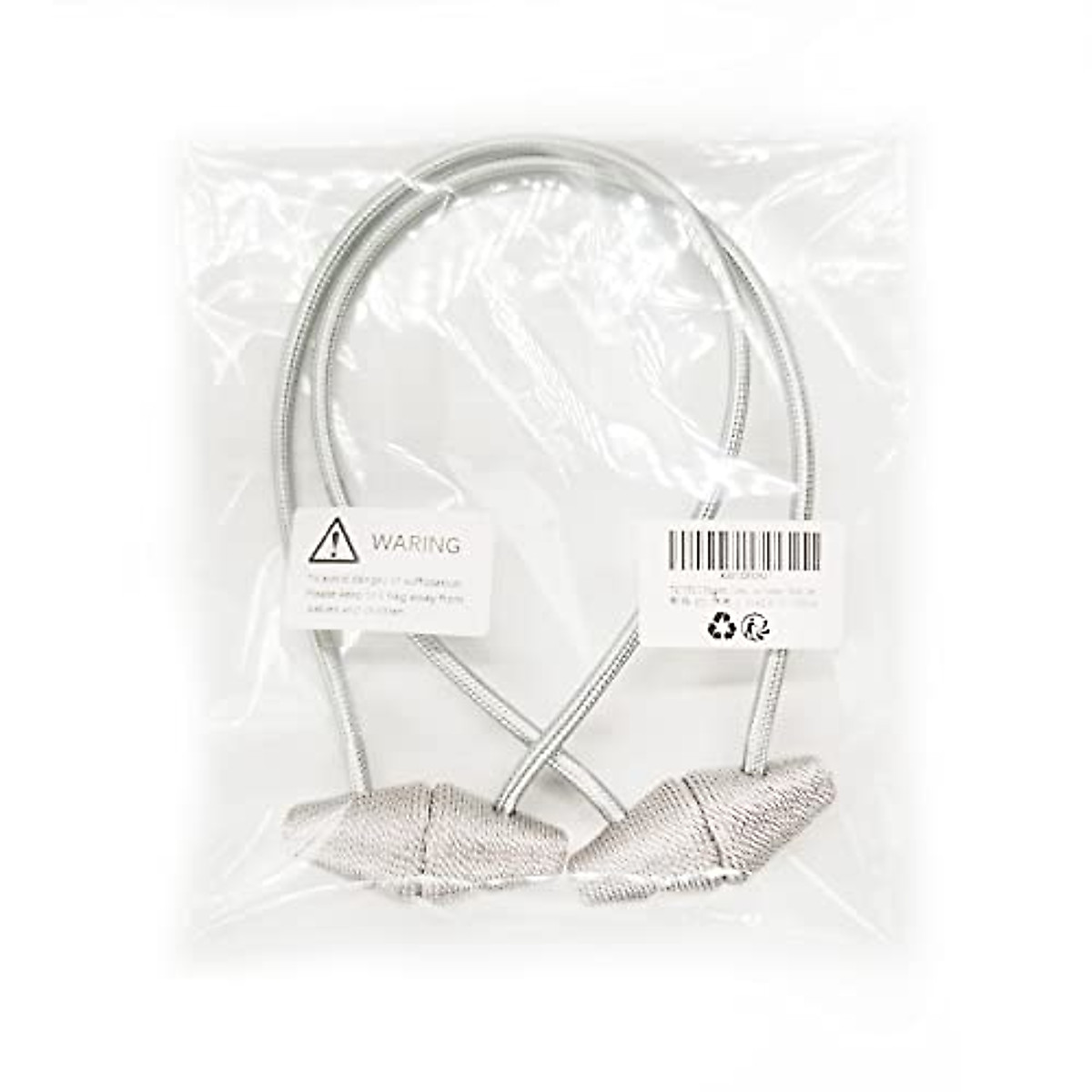 TECVINCI Magnetic Curtain Tiebacks with Upgrade Larger Magnet, 2 Pack 16 Inch Drapery Holdbacks for Indoor & Outdoor Curtain - Silver Grey