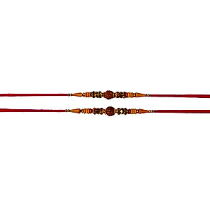 PRC Online Retail Rakhi for Brother Rakhi Set of 3 Rudraksha Rakhi/Rakhee Thread Bracelet for Bhai Bhaiya- Rakhi | Raksha Bandhan |