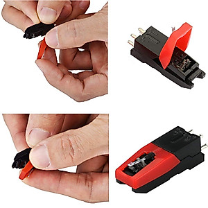 Universal Record Player Needle Turntable Needle Stylus Replacement with Ceramic Ruby Tip for ION Crosley Victrola Pyle Phonograph Vinyl LP Player Pack of 5 (Red)