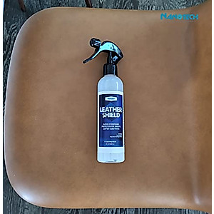 Nanotech Surface Solutions Leather Shield - Leather Conditioner & Sealer - SiO2 & Wax Blend for Use on Car Interiors, Leather Apparel, Shoes, Boots, Bags, Furniture & More - 8 Oz.