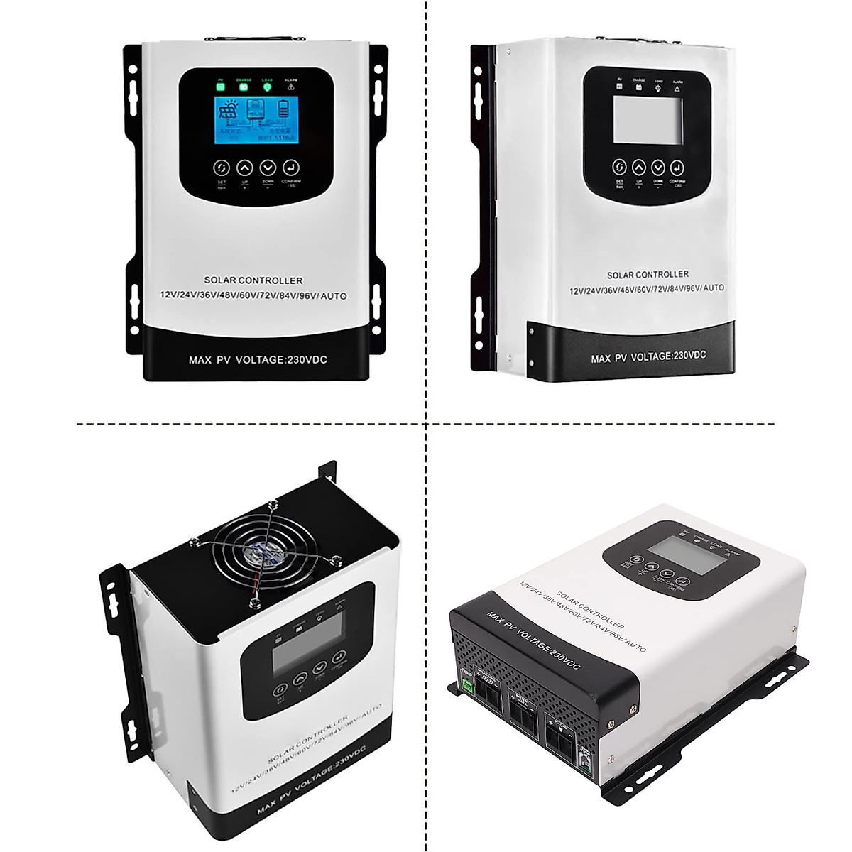 MPPT Solar Charge Controller, 12V/24V/36V/48V/60V/72V/84V/96V Solar Panel Regulator with LCD Display, Solar Panel Battery Regulator for AGM Sealed Gel Flooded Lithium Battery (60A)