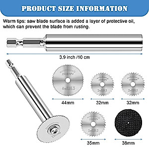 Windspeed 1+5Pcs Inside Pvc Pipe Cutter, Internal Pvc Pipe Cutter for Plumbing Inside Cutter with1/4" Hex Shank, 5 Inside Pvc Pipe Cutter Replacement Blades (32/32/ 35/44/ 48 mm)