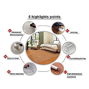 Clear PVC Desk Chair Mat Clear Vinyl Runner Rug for Hard Wood/Tile Floor,1.5mm Thick,100% Waterproof Vinyl Plastic Floor Mat,Can Be Cut,Door Mats,Indoor Outdoo,60/80/100/120/140cm wide for Office & Ho