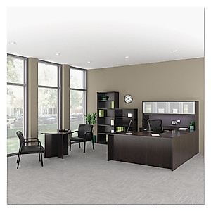 Alera ALERL4319E 24.21 in. x 26.14 in. x 32.67 in. WL Series Reception Lounge Guest Chair - Black/Espresso