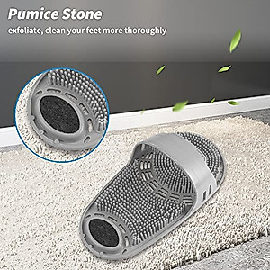 Kibhous Silicone Shower Foot Scrubber Personal Foot Massage and Cleaning with Soft Silicone Bristles and Non-Slip Suction Cups, Foot Scrubbers for Use in Shower Men and Women (1PCS Gray)