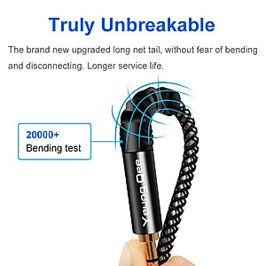 3.5mm to 6.35mm Stereo Audio Cable 50 ft,Yeung Qee 1/4 to 1/8 Audio Cable,3.5mm Male to 6.35mm Male TRS Nylon Braid Cable Compatible for iPod, Laptop,Home Theater Devices, and Amplifiers (50FT/15M)