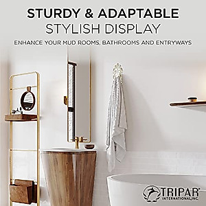 TRIPAR Pewter White Decorative Door Knob Style Hanger, Wall Mounted Vintage Coat Hooks, Shabby Chic Decal for Hanging Jackets, Towels, and Belts…