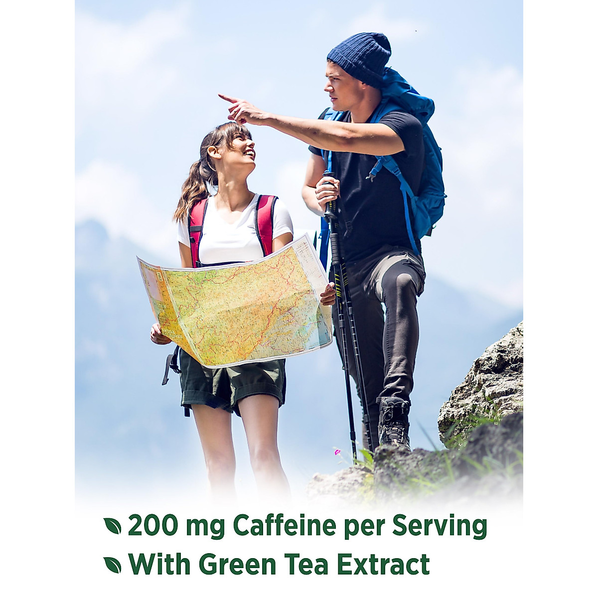 Caffeine Pills | 220mg | 120 Count | with Green Tea Extract | Vegetarian, Non-GMO & Gluten Free Supplement | by Nature's Truth