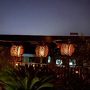 Pasotim LED Solar Lanterns Outdoors Solar Garden Waterproof Lantern Flickering Lamp(6Ball)