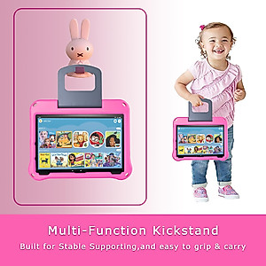 2023 New 10in Tablet Case for Kids(2021/2023 Release 11/13th Generation),OQDDQO ipad Light Weight Anti Slip Shockproof Kids Friendly Case for 10 inch Table (Pink)