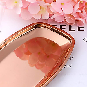 Buyer star Rose Gold 2PCS 7.12inch Stainless Steel Square Tray Fruit Trays Storage Tray Dish Plate Cosmetics Jewelry Decorative Organizer