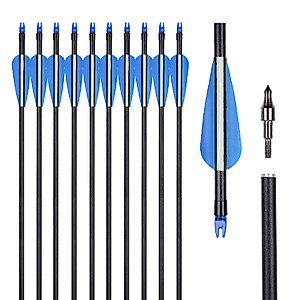 Fiberglass Archery Target Arrows 32 Inch for Youth Children Women Beginner Shooting Practice with Compoud Recurve Bow