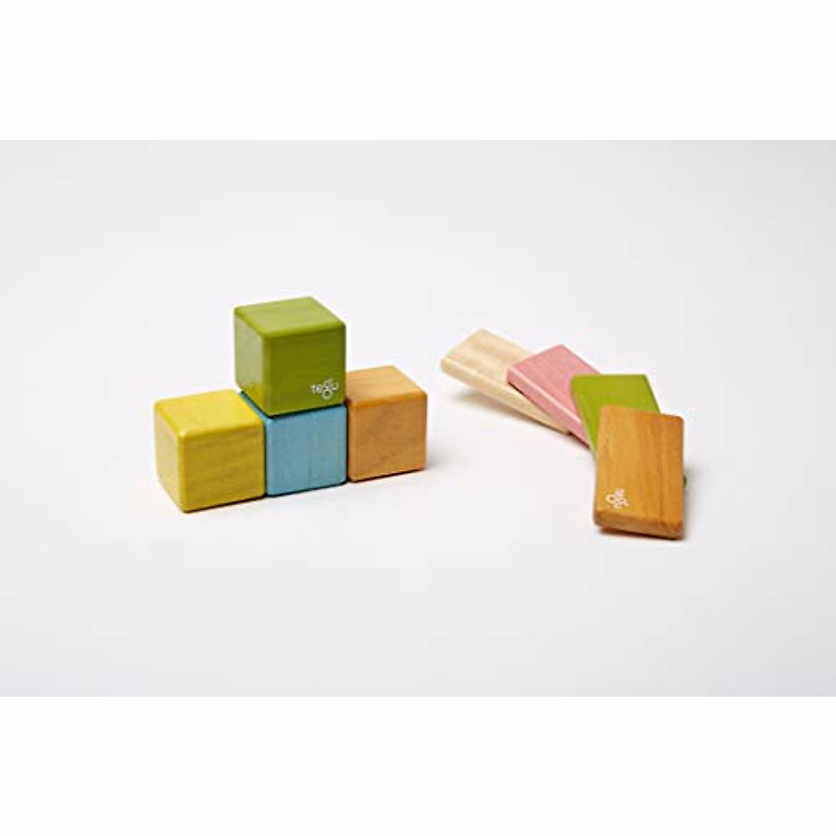 8 Piece Tegu Pocket Pouch Magnetic Wooden Block Set, Tints