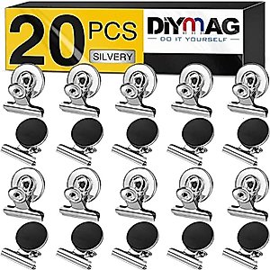 DIYMAG Fridge Magnet,Refrigerator Magnets,Magnetic Clips Heavy Duty for Refrigerator, Fridge Magnets,Strong Magnets for Fridge,Whiteboard,Office, Locker,Classroom(Silver, 20PCS)