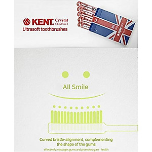 [Kent] Crystal Small Soft Firm Action Soft Toothbrush, Deep Cleaning Sensitive Teeth & Gums for Adults & Teens (Compact Size) - (Set of 5)