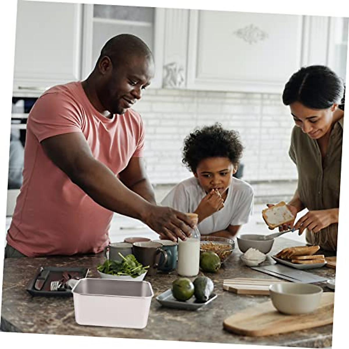 Hemoton Toast 2pcs Stainless Steel Square Box Non Stick Baking Pan Stainless Steel Food Containers Baking Dishes for Oven with Lids Baking s Bread Holder Organizer Cake Box Bread Box