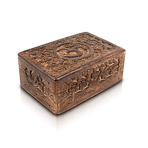 Great Birthday Gift Ideas Handmade Decorative Wooden Jewelry Box Jewelry Organizer Keepsake Box Treasure Chest Trinket Holder Watch Box Storage Lock Box 6 x 4 Inches Housewarming Gift Ideas Men Women