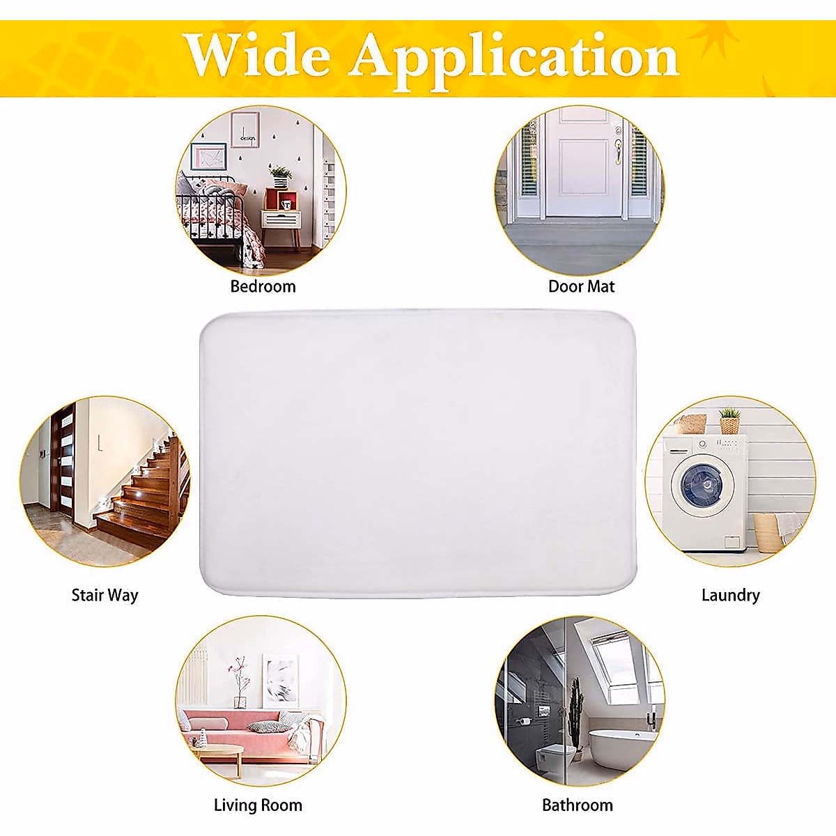 Cow Farm Animal Yellow Sunflower Cow Buffalo Check Black White Entrance Way Rugs Doormats Soft Non-Slip Washable Bath Rugs Floor Mats for Home Bathroom Kitchen 16X24 Inch